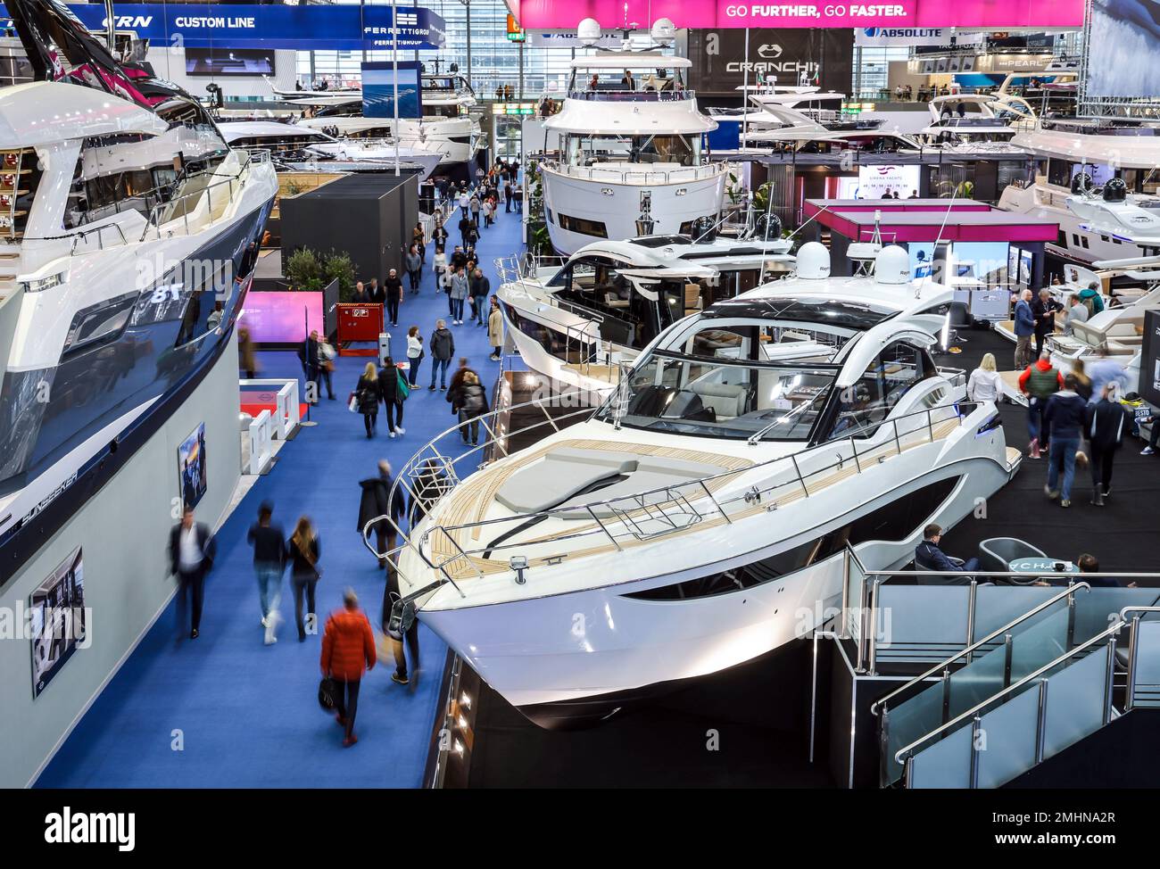 Duesseldorf, North Rhine-Westphalia, Germany - Luxury yachts at the ...