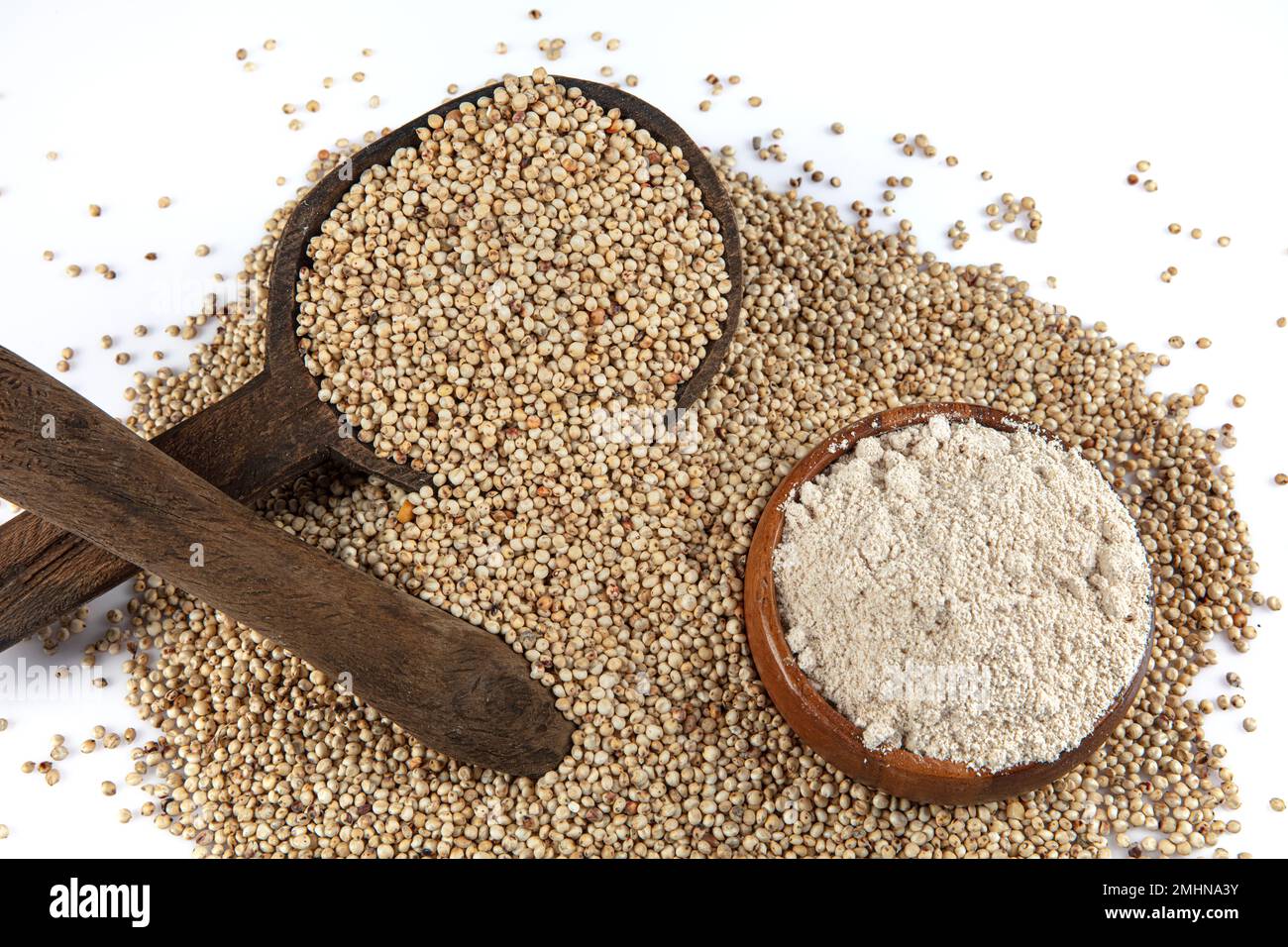 Gluten free Sorghum seeds isolated on white background. Whole seeds of ...