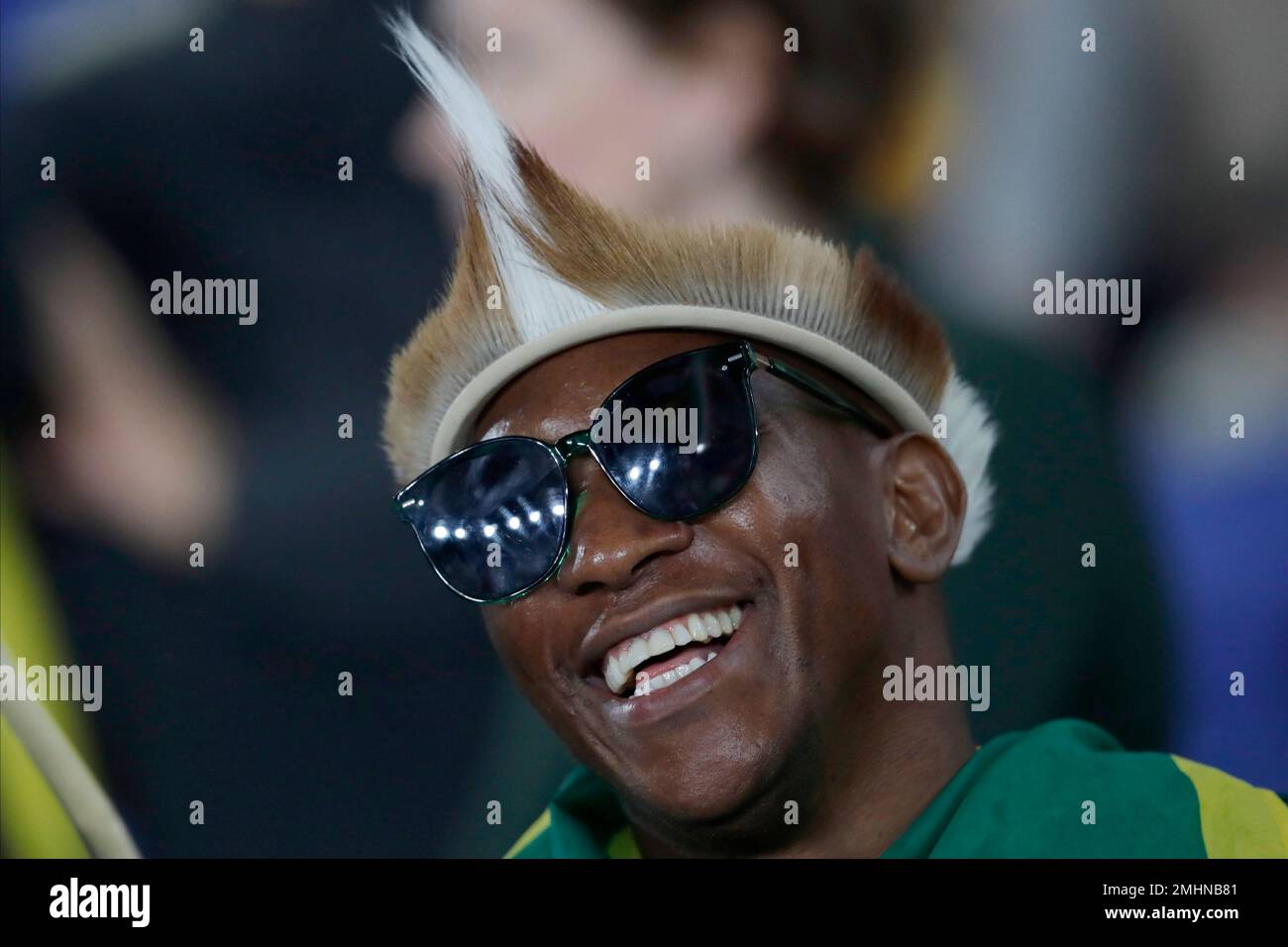 Fans cheer before the Rugby World Cup final at International Yokohama ...