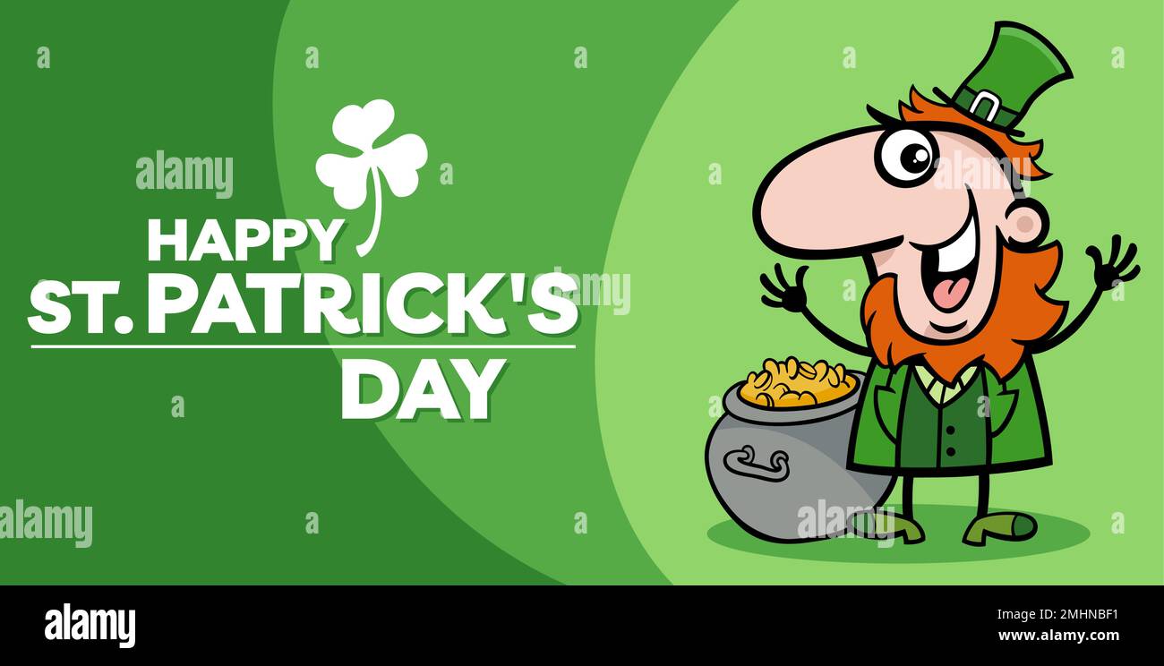 Cartoon illustration of Saint Patrick Day design with Leprechaun ...