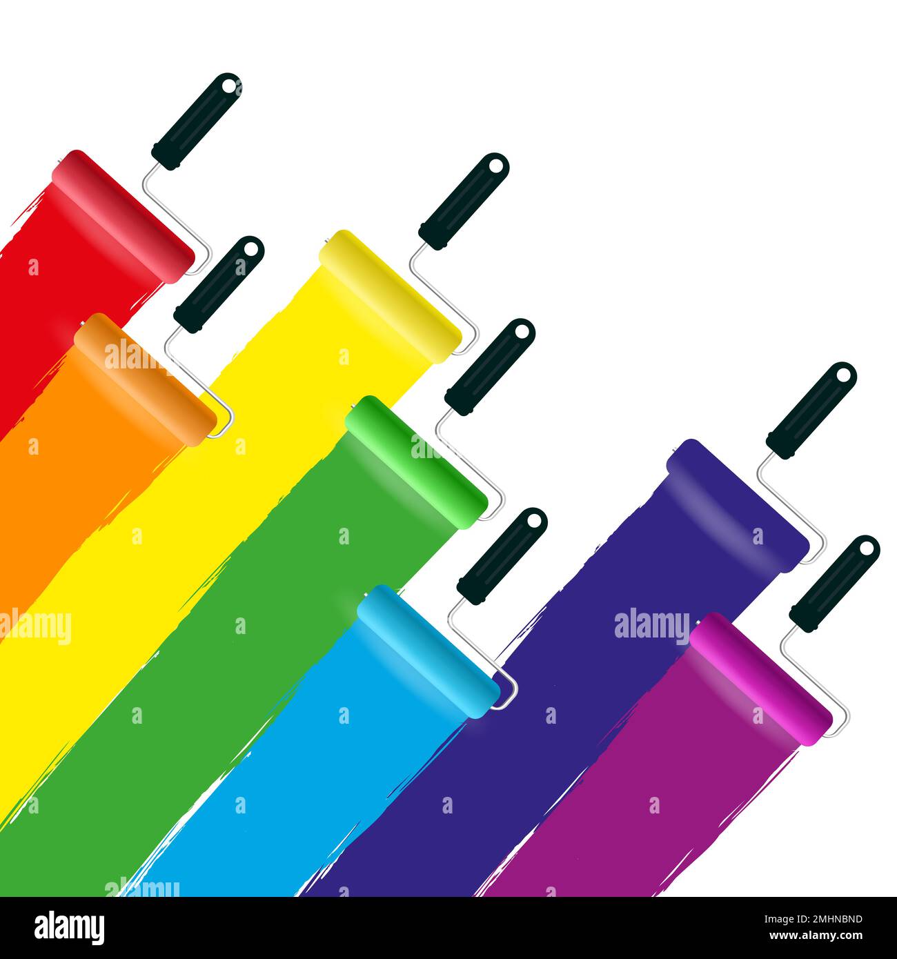 Rainbow paint roller Stock Vector Images - Alamy
