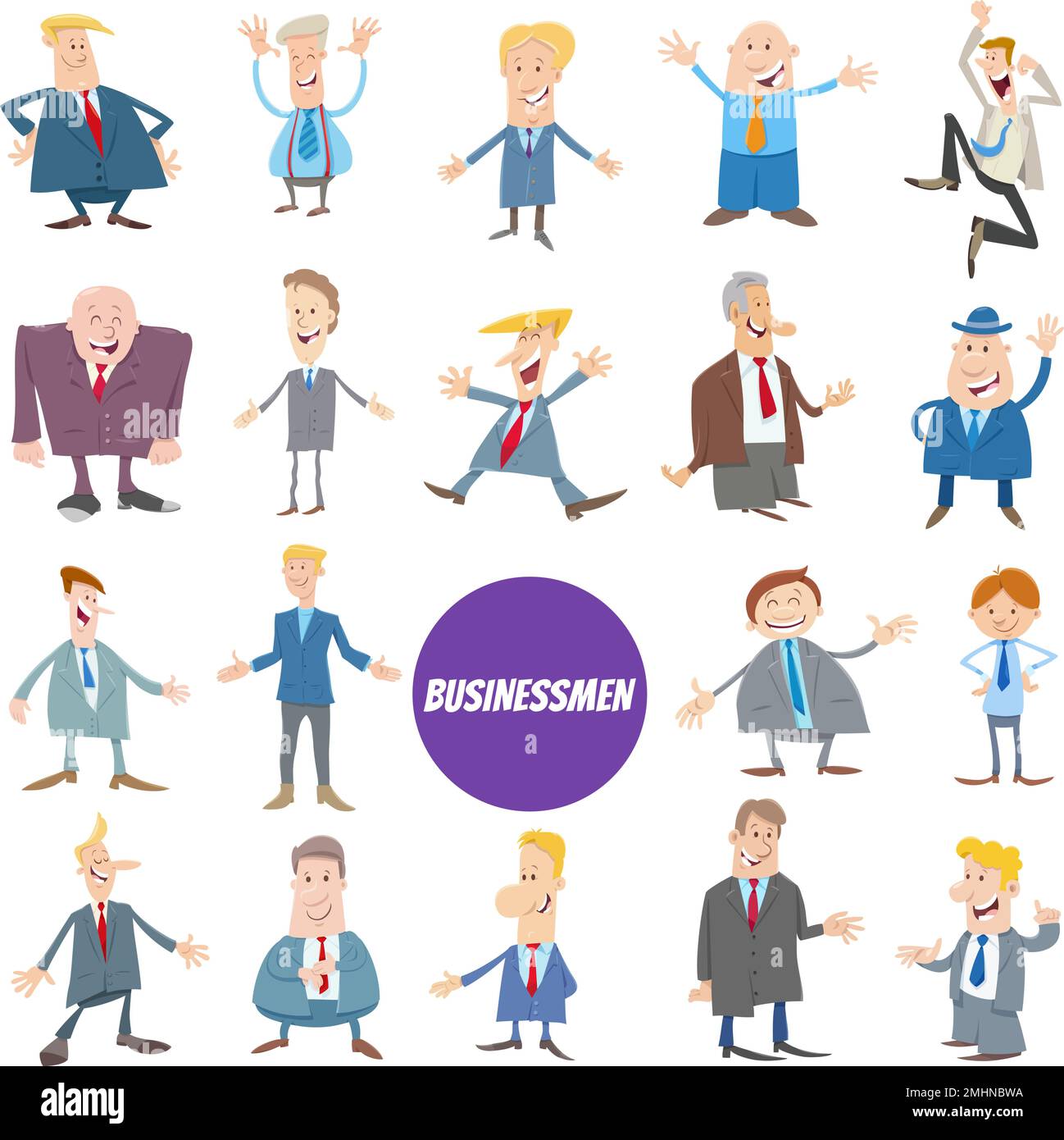 Cartoon illustration of funny men or businessmen people comic ...