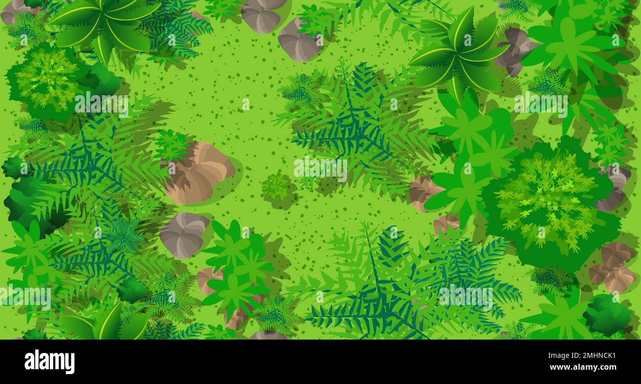 Garden park forestry landscape green top view projection Stock Vector ...