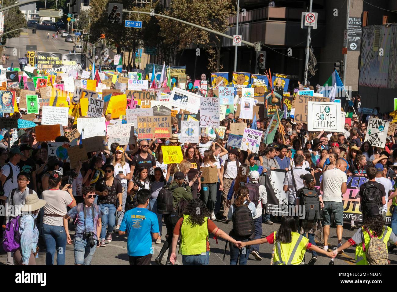 Climate activists participate in a student-led climate change march in ...