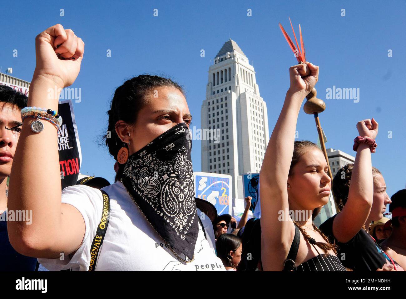 Climate activists participate in a student-led climate change march in ...