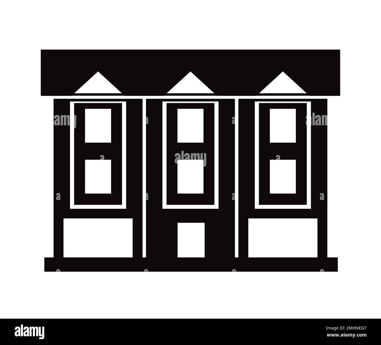 Black silhouette single construction building for design and decoration ...