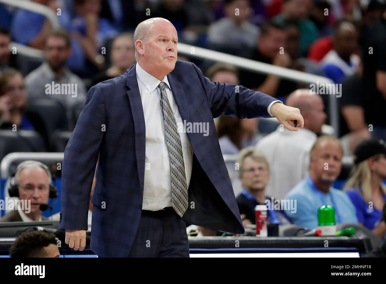 Orlando Magic head coach Steve Clifford directs his players against the ...