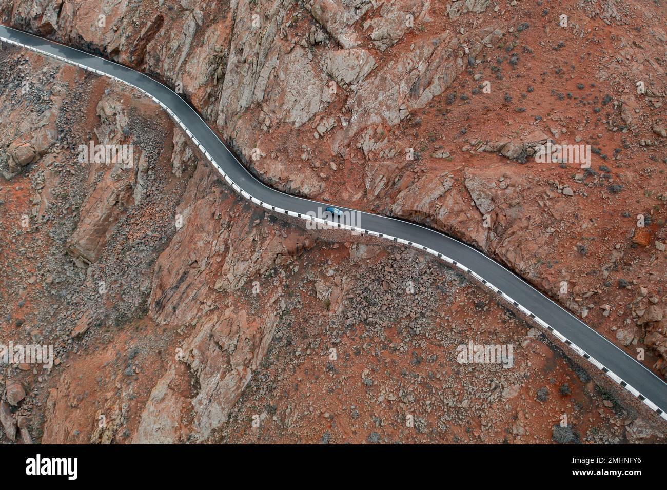 Aerial Drone Photo of Road in the Desert Stock Photo - Alamy