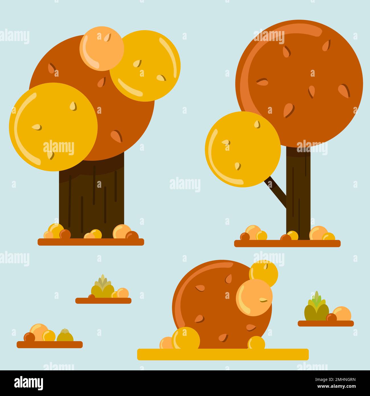 Set autumn trees in Stock Vector Images - Alamy
