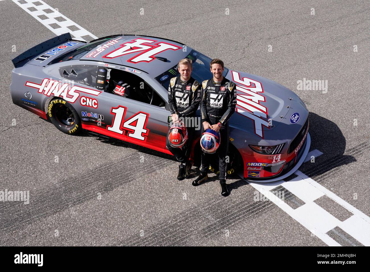 Haas drivers Kevin Magnussen, of Denmark, and Romain Grosjean, of ...