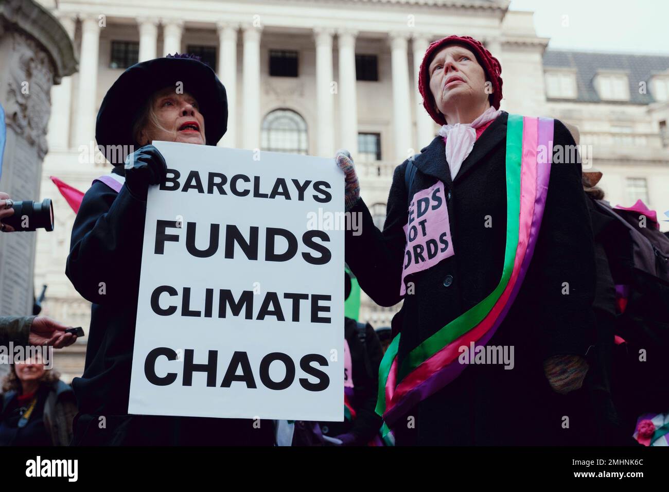 London, UK. 27 JAN 2023. People dressed as suffragettes march from Bank ...