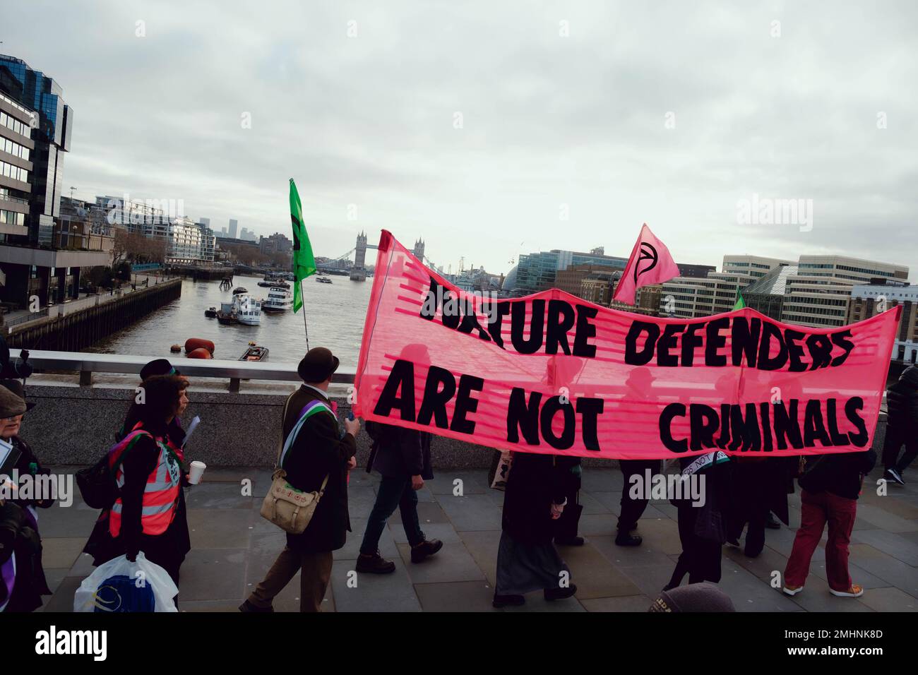 London, UK. 27 JAN 2023. People dressed as suffragettes march from Bank ...