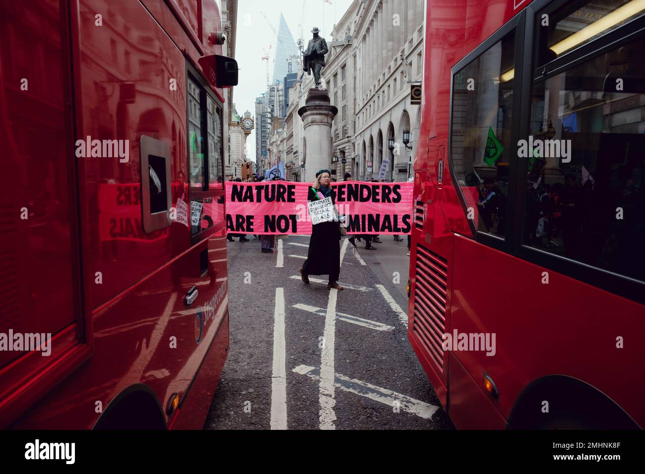 London, UK. 27 JAN 2023. People dressed as suffragettes march from Bank ...