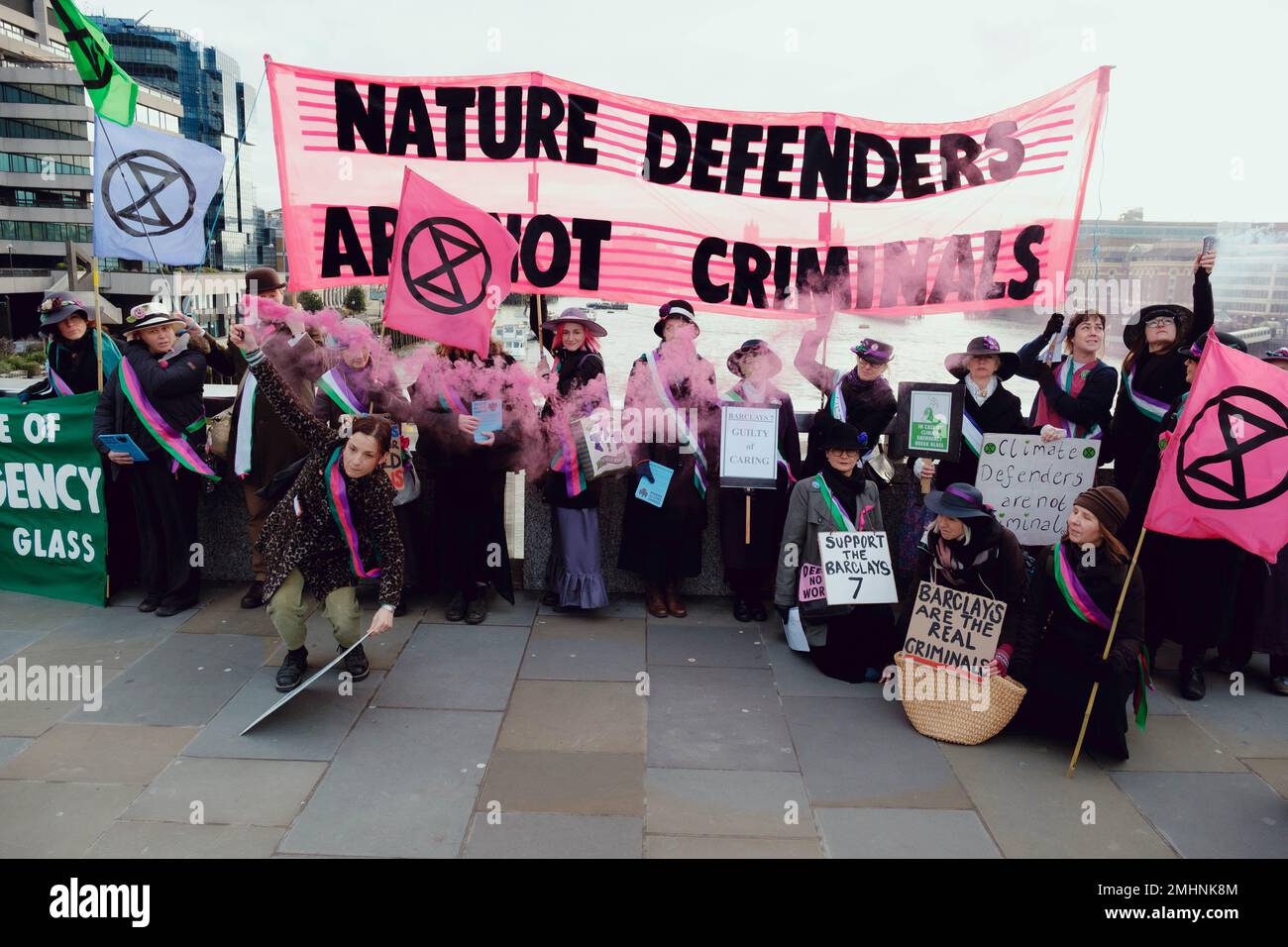 London, UK. 27 JAN 2023. People dressed as suffragettes march from Bank ...