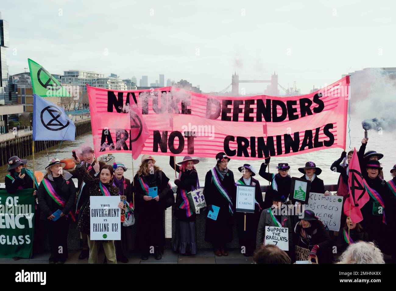 London, UK. 27 JAN 2023. People dressed as suffragettes march from Bank ...