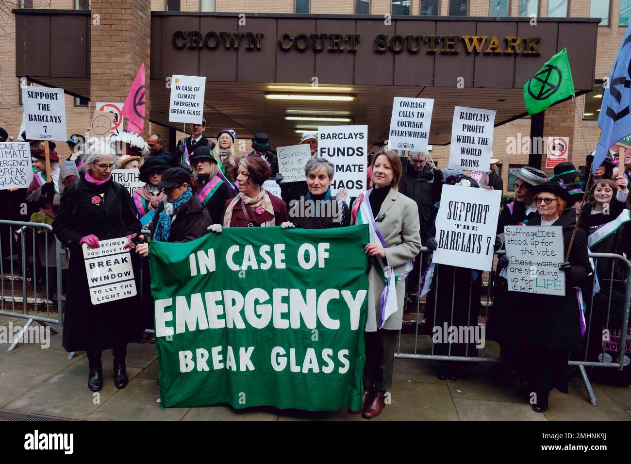 London, UK. 27 JAN 2023. People dressed as suffragettes march from Bank ...