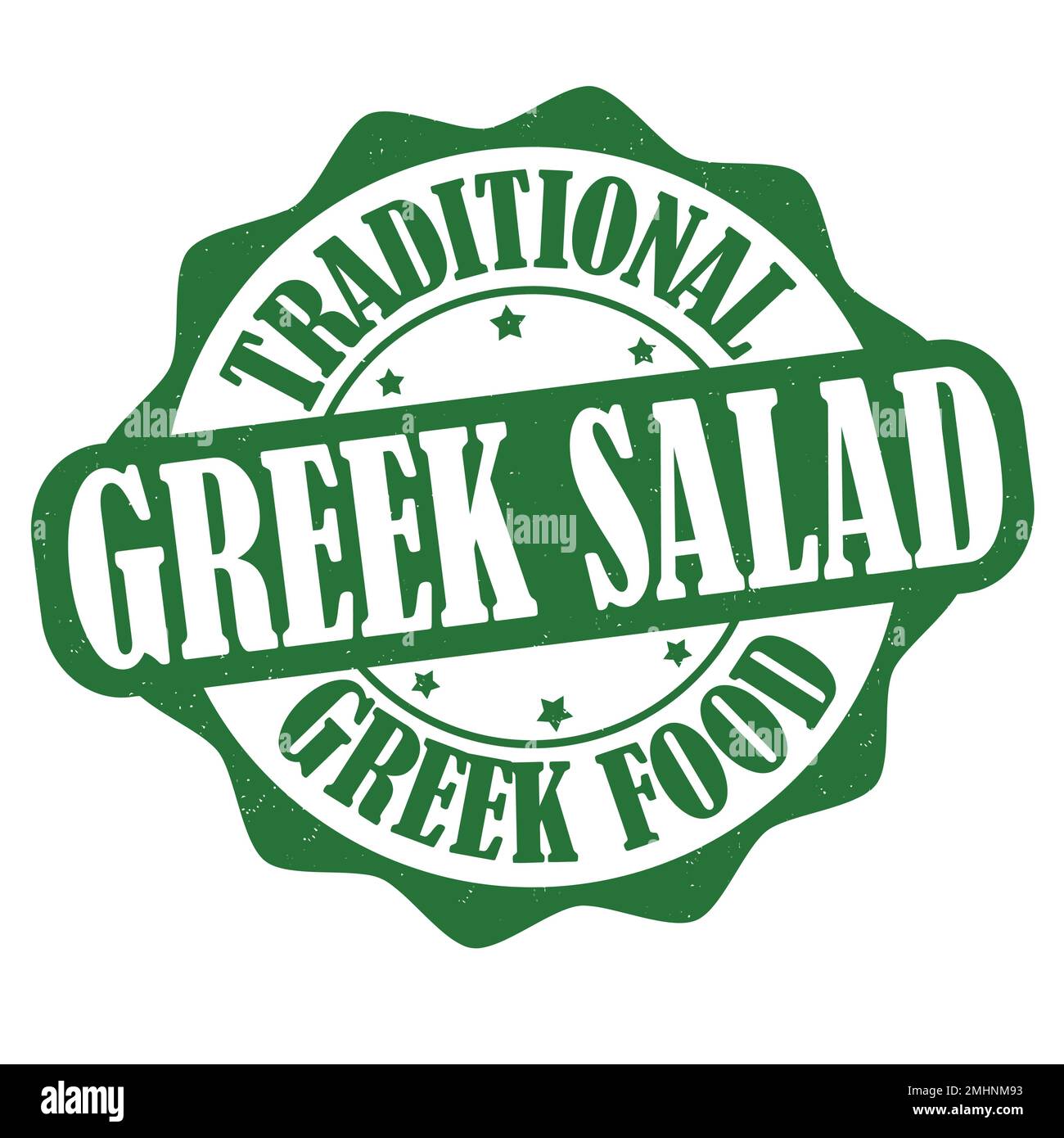 Greek salad label or stamp on white background, vector illustration ...