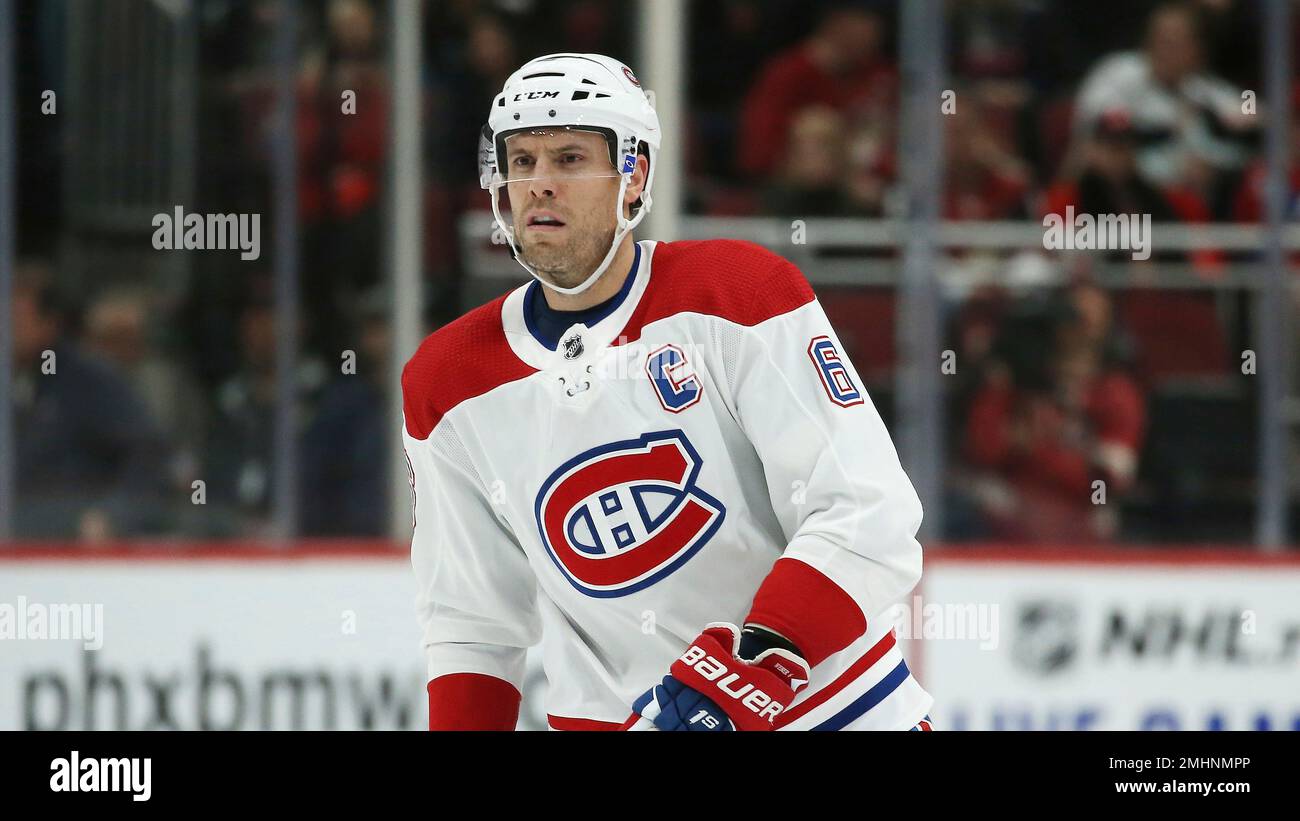 Montreal Canadiens defenseman Shea Weber watches the movement of the ...