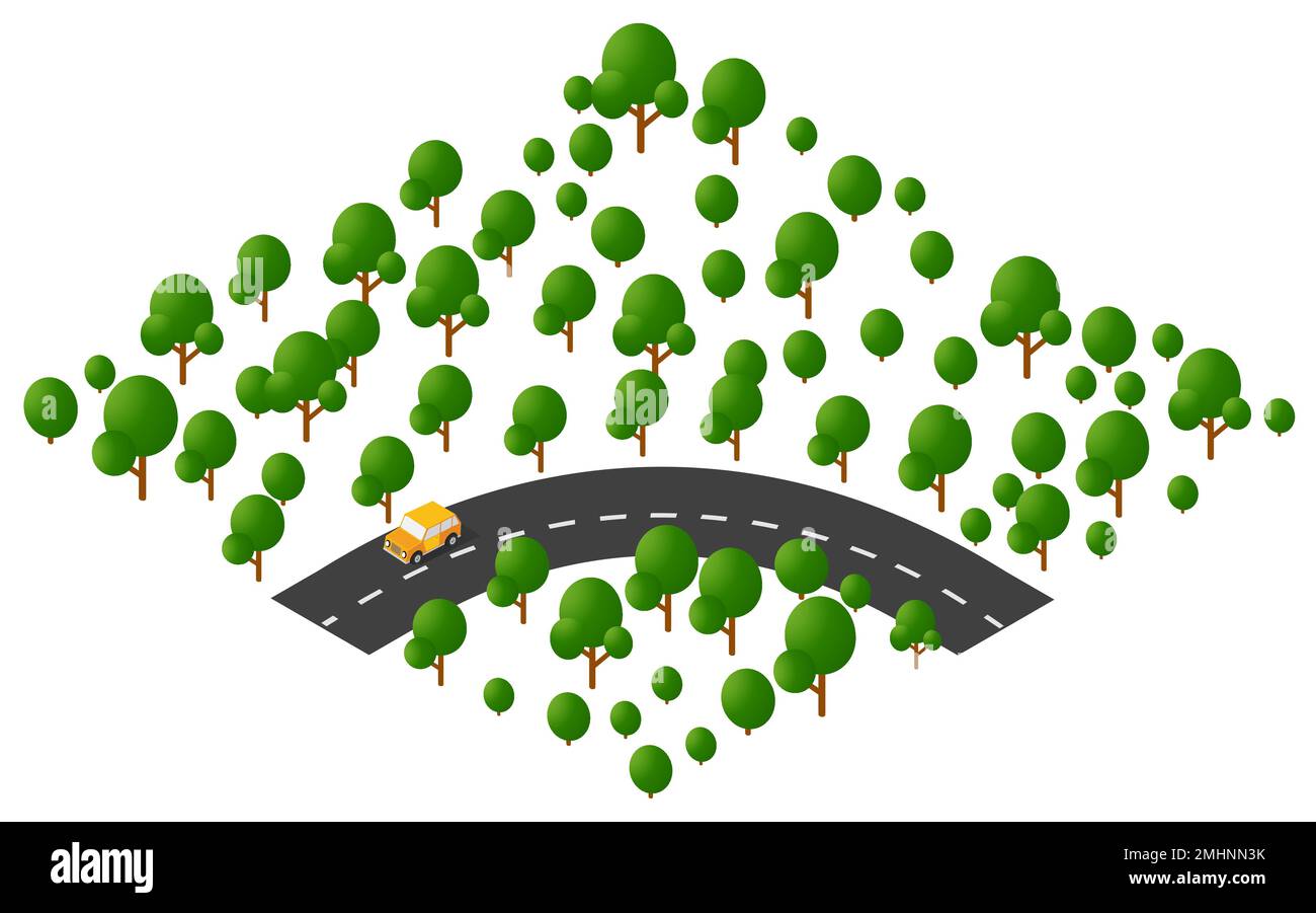 Perspective view from above to the city quarter of the highway of ...