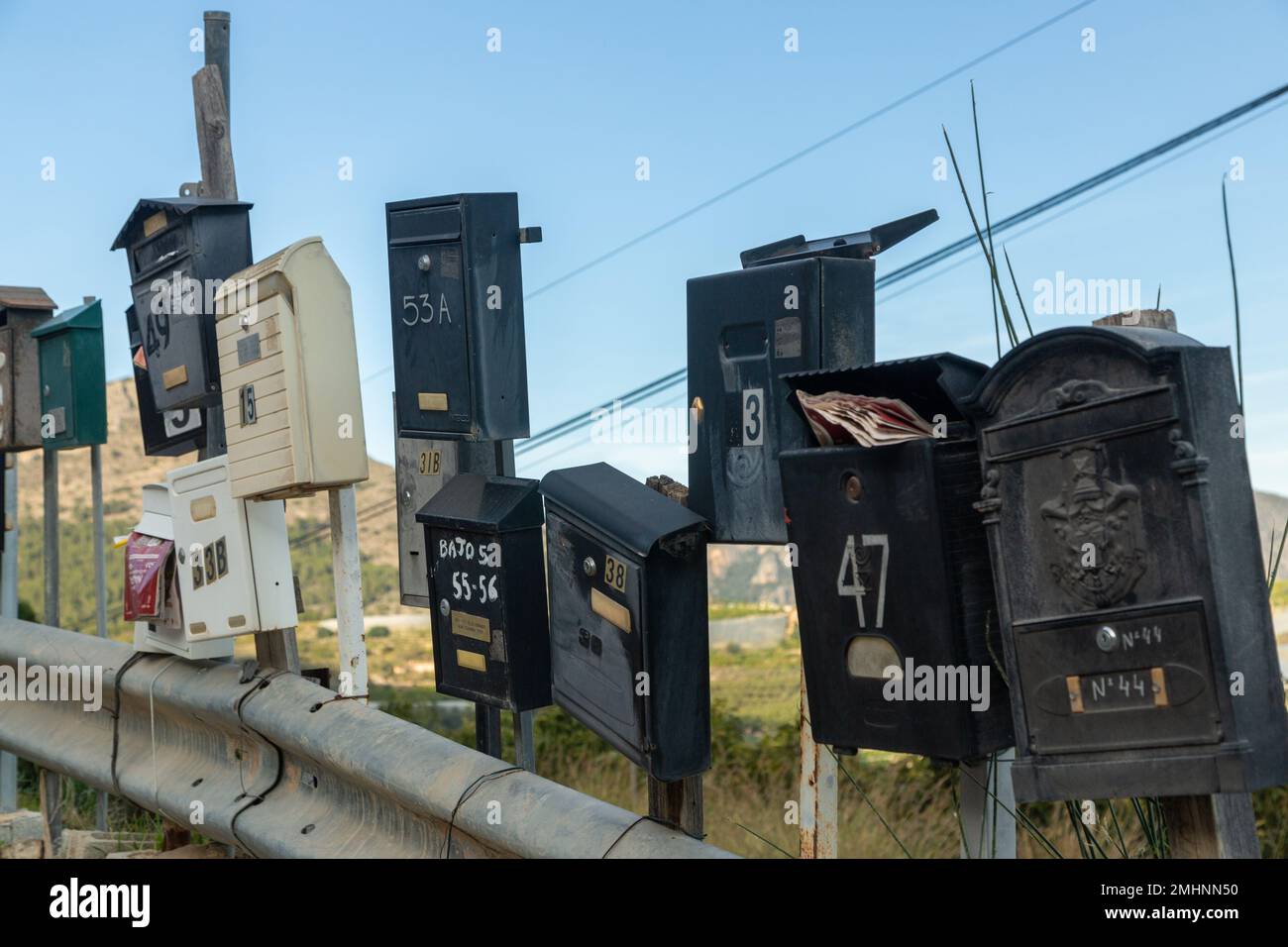 A group of mailboxes in Spain Stock Photo - Alamy
