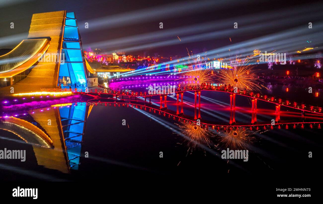 Suining, China's Sichuan Province. 26th Jan, 2023. Folk artists perform ...