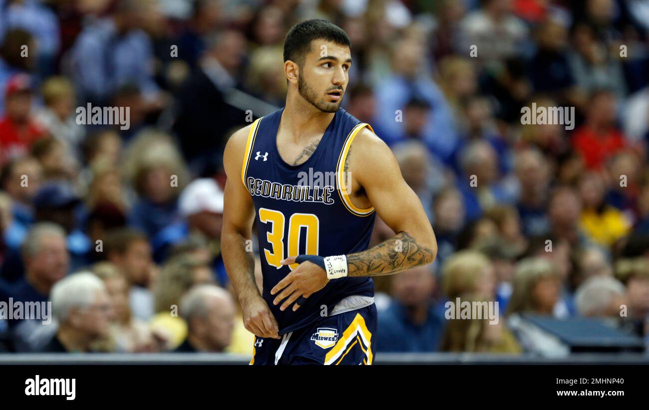 Cedarville guard Nick Mantis during an NCAA college basketball ...