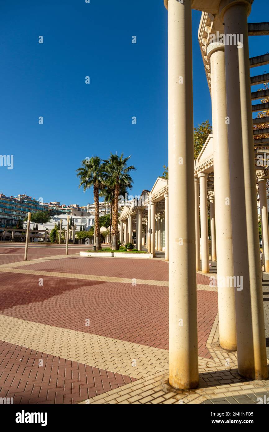 Main square (Plaza Mayor) of the Mediterranean town of Calpe, Valencian ...