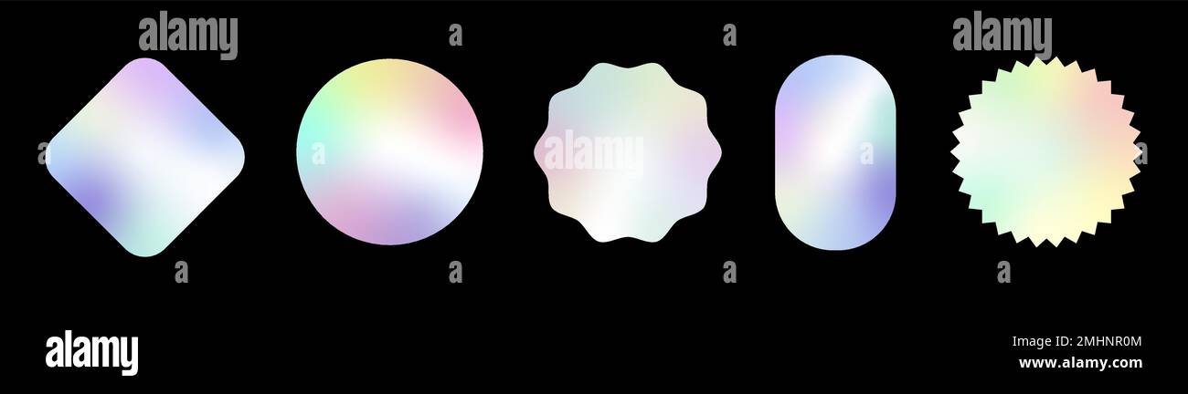 Holographic stickers. Hologram labels of different shapes. Sticker ...