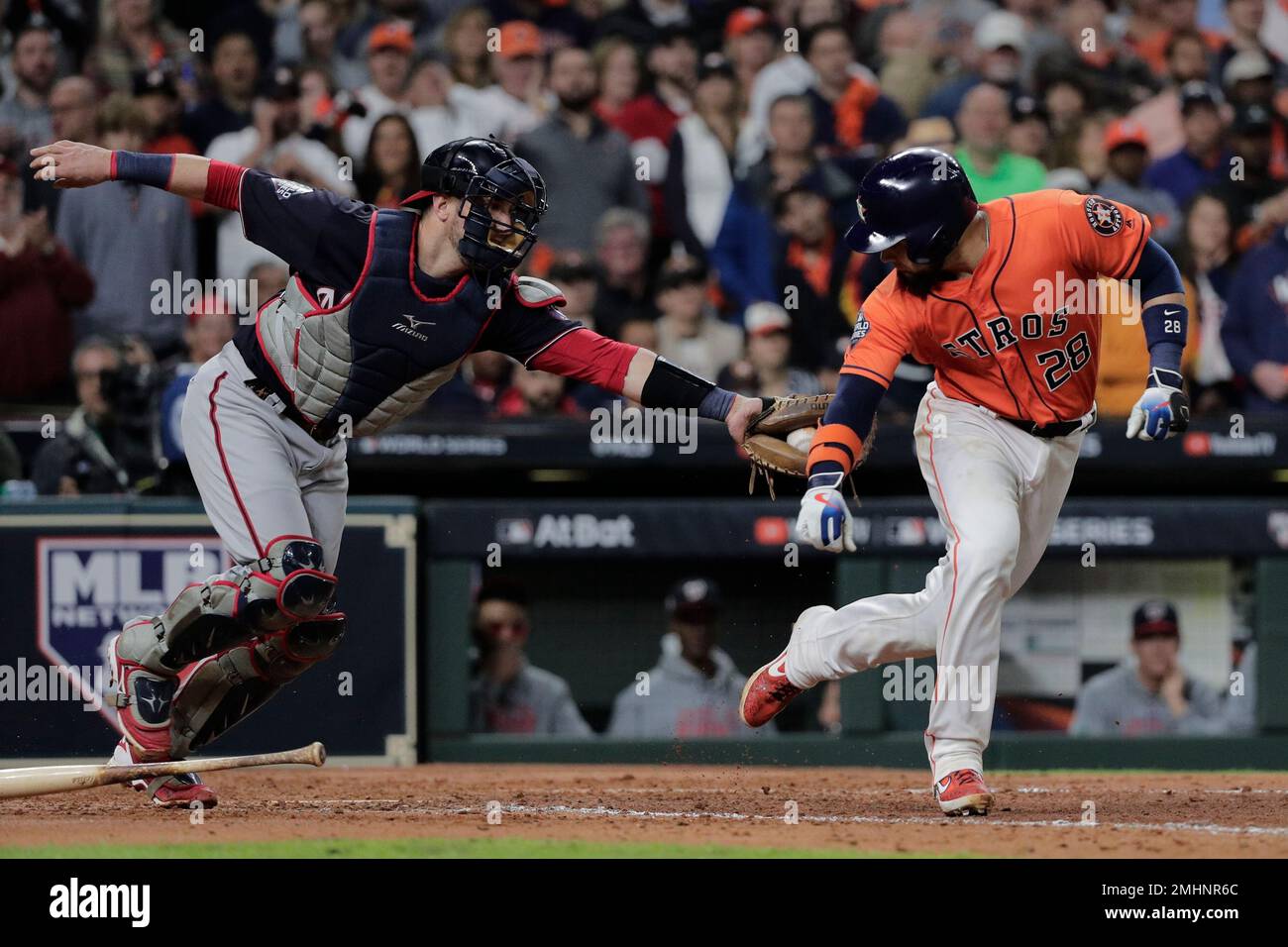 Washington Nationals catcher Yan Gomes tags out Houston Astros ...