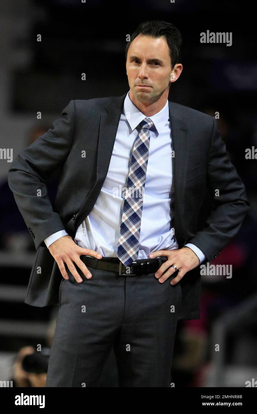 Washburn head coach Brett Ballard watches play during the first half of ...