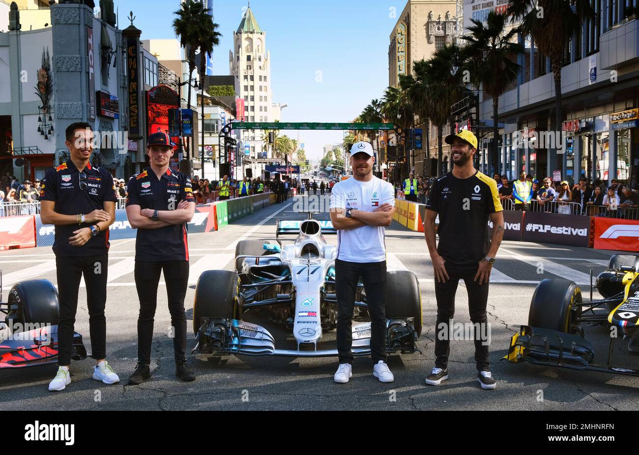 Red Bull Racing driver Alex Albon, Red Bull Racing driver Max ...