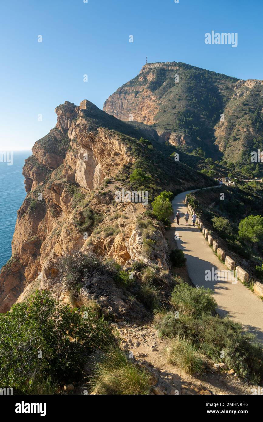 Looking out from Albir lighthouse to the highest peak in the Sierra ...