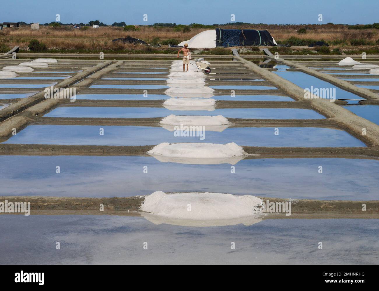Salt production at Noirmoutier on the west coast of France. vvbvanbree ...