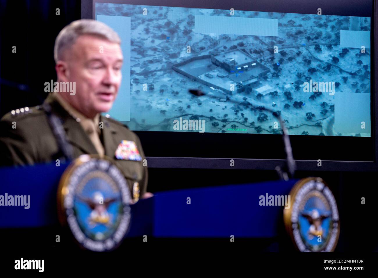 An image of the Abu Bakr al-Baghdadi raid is displayed as U.S. Central ...