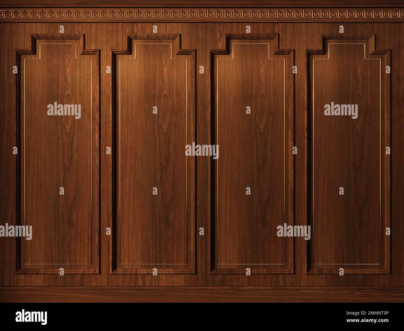 Classic cabinet wall of red wood panels Stock Photo - Alamy