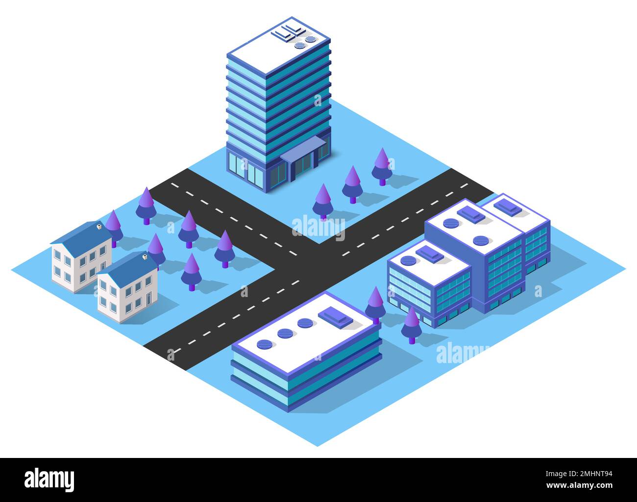 City urban area map Isometric vehicles 3D illustration architecture ...