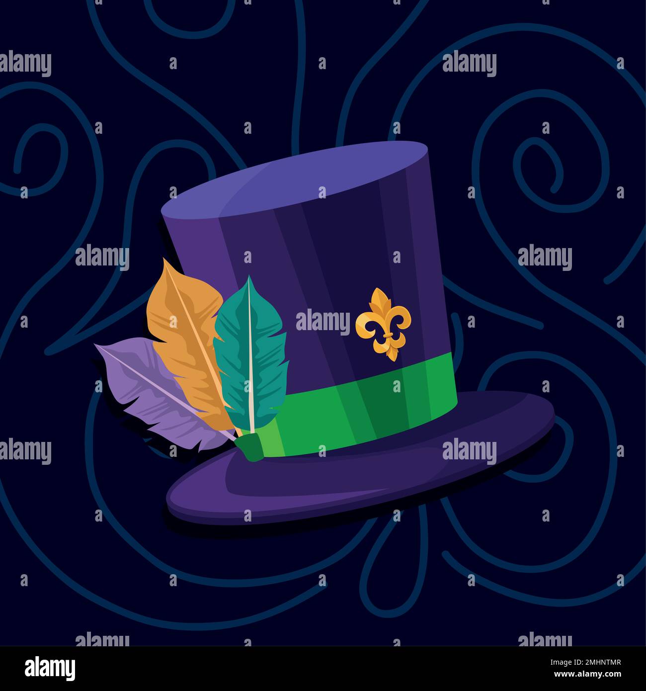 purple tophat with feathers Stock Vector Image & Art - Alamy