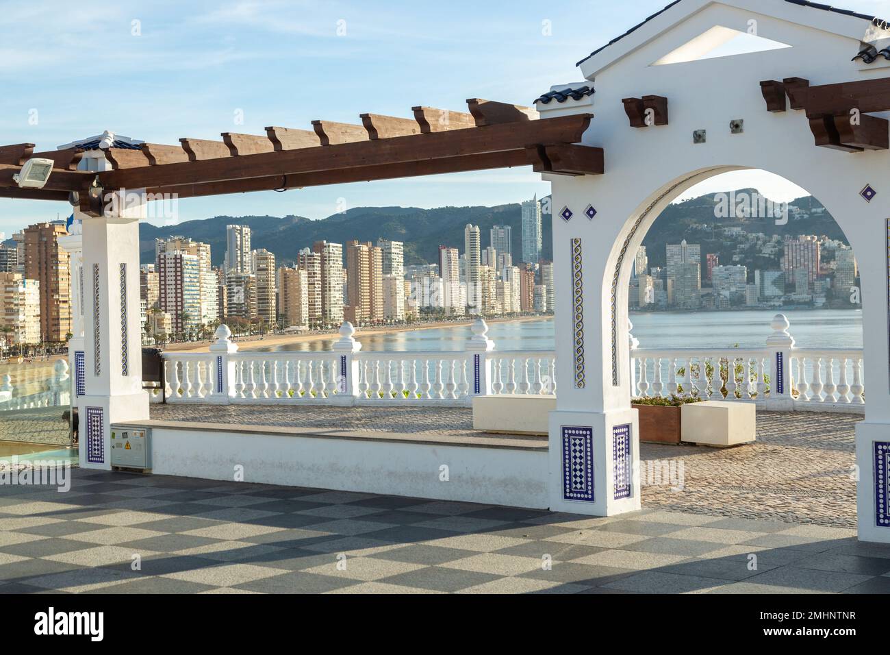 Benidorm City viewed from Balcon del Mediterraneo also known as Mirador ...