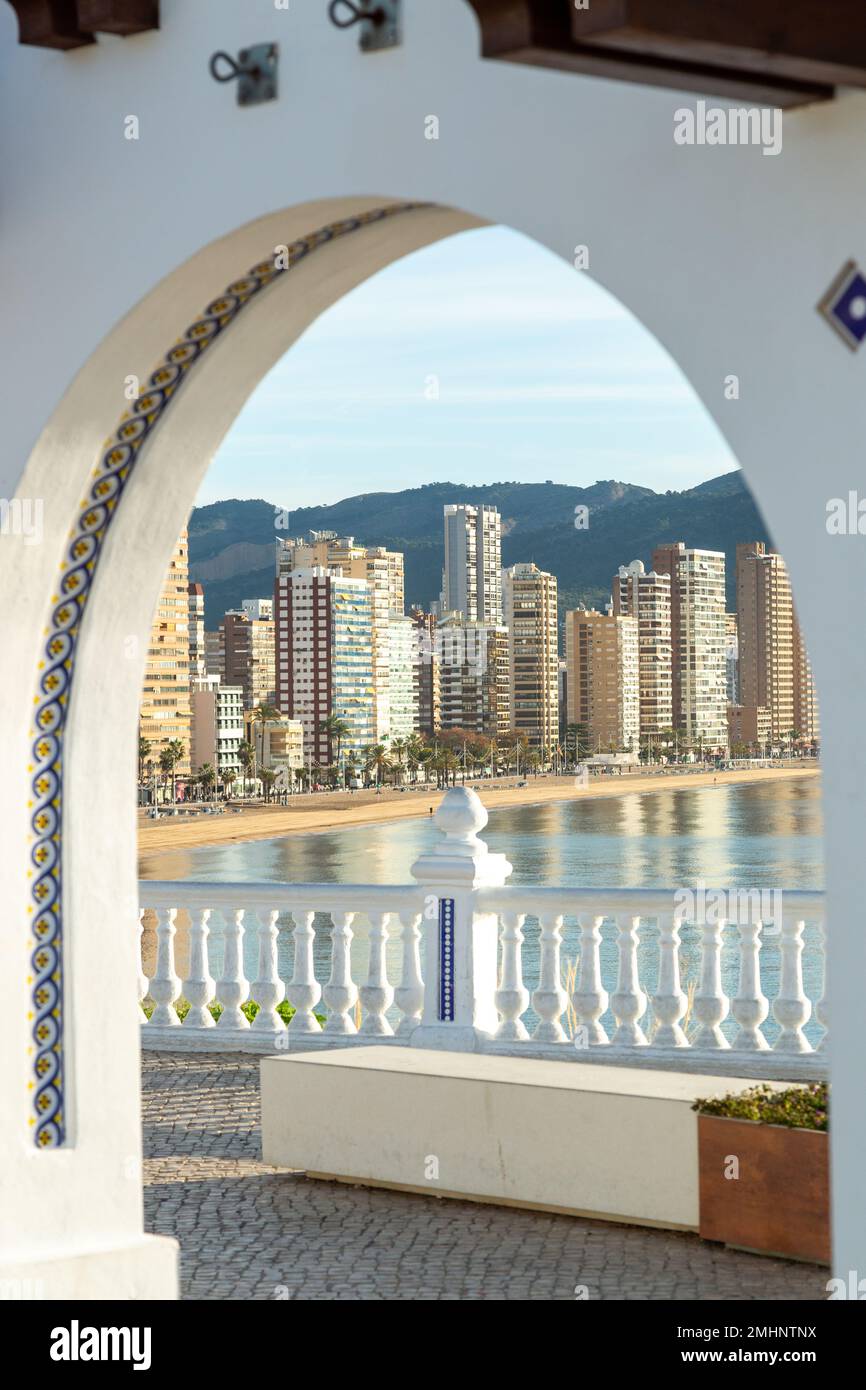 Benidorm City viewed from Balcon del Mediterraneo also known as Mirador ...
