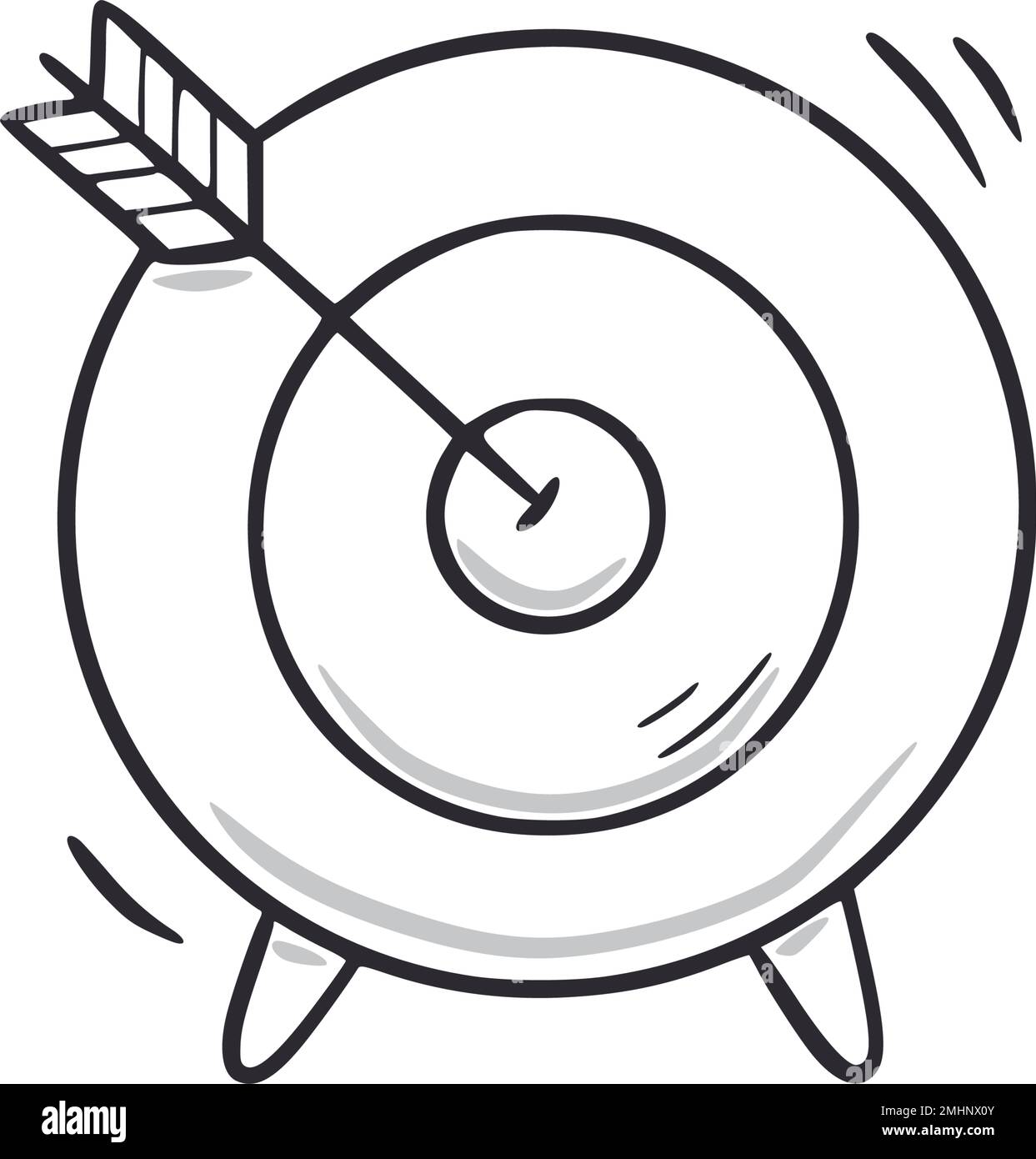 Target doodle. Target, arrow hand drawn sketch style icon. Goal focus ...