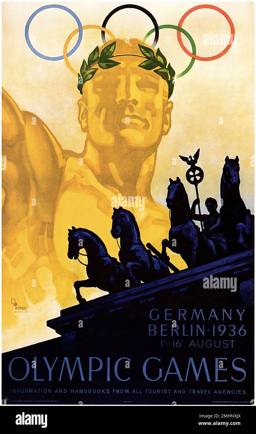 Olympics game third reich german nazi propaganda poster histo hi-res ...