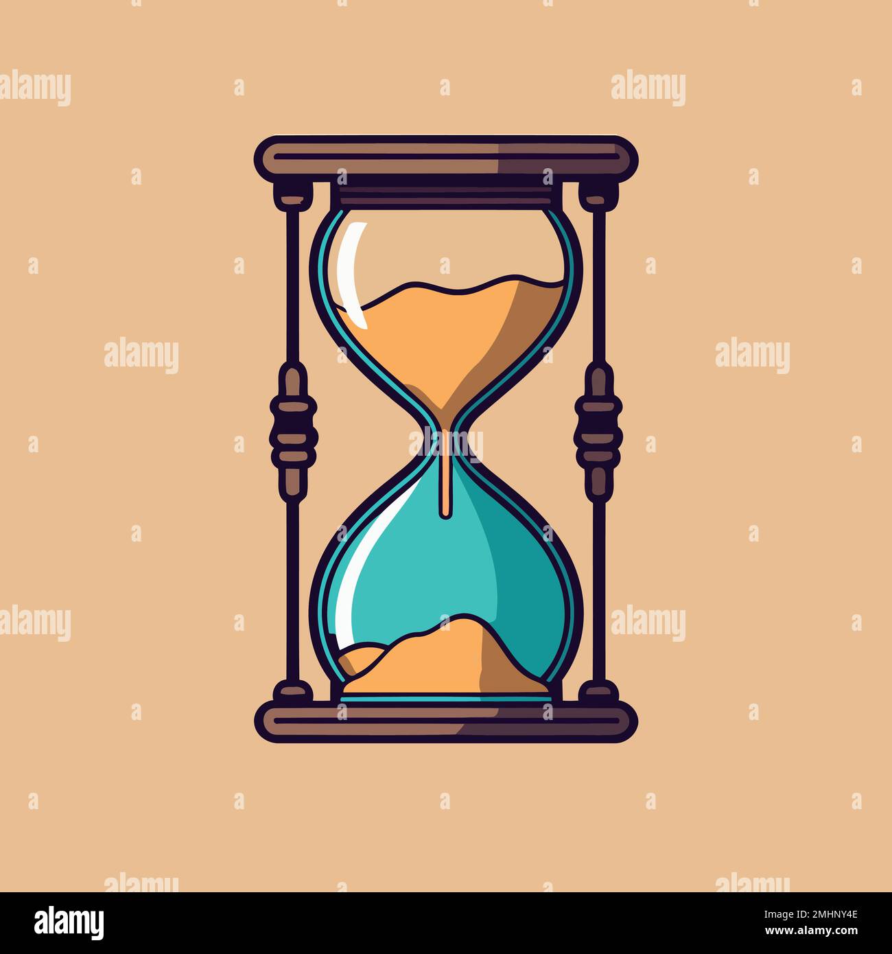 Sand clock hourglass time measurement object illustration Stock Vector ...