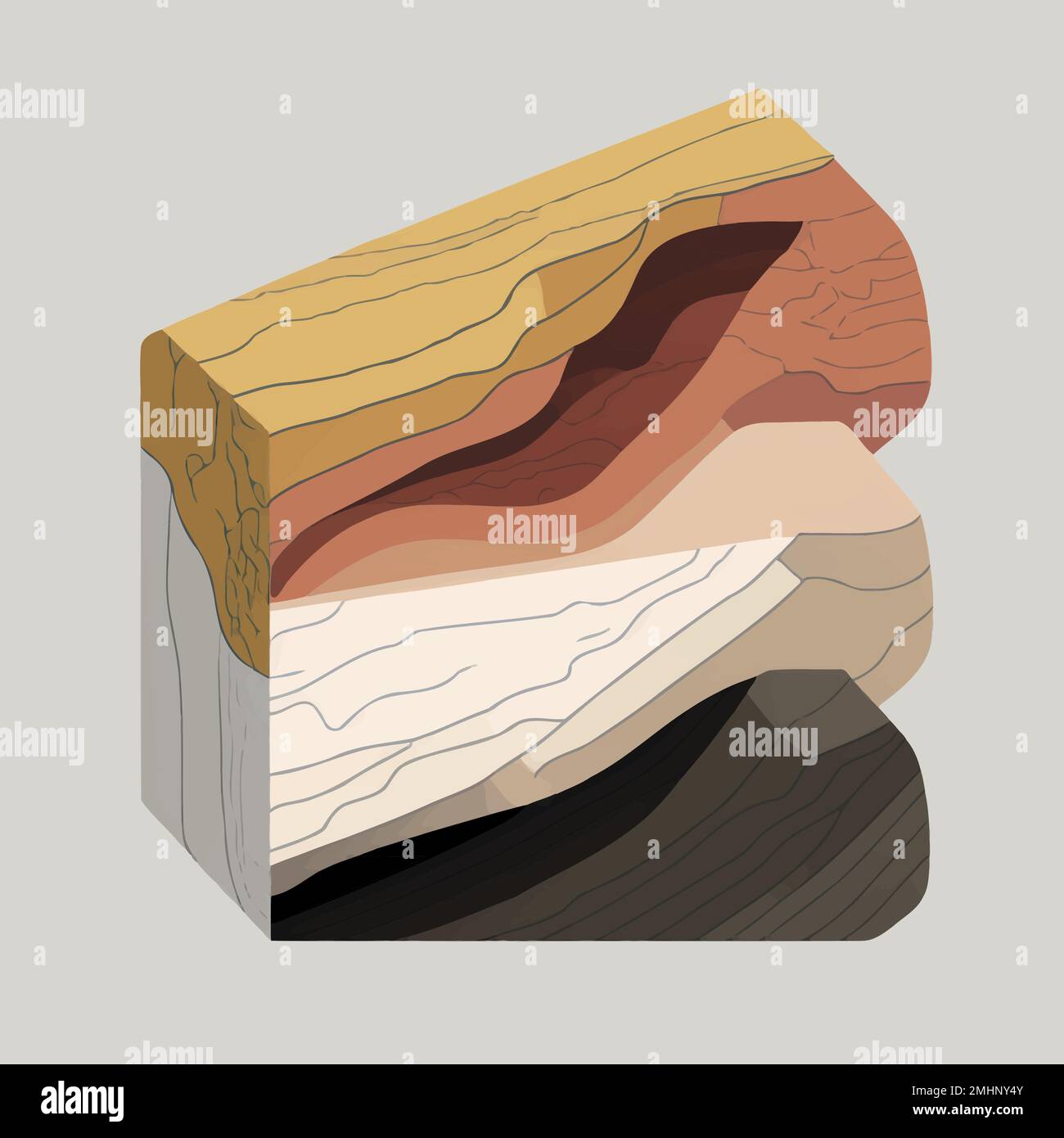 Colorful conceptual illustration to illustrate geology theme rocky soil ...