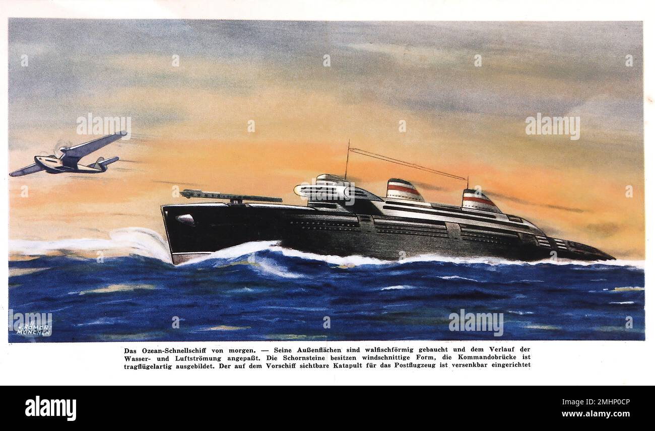 1941 German super liner - Anticipation, Sci-Fi - German Nazi Propaganda ...