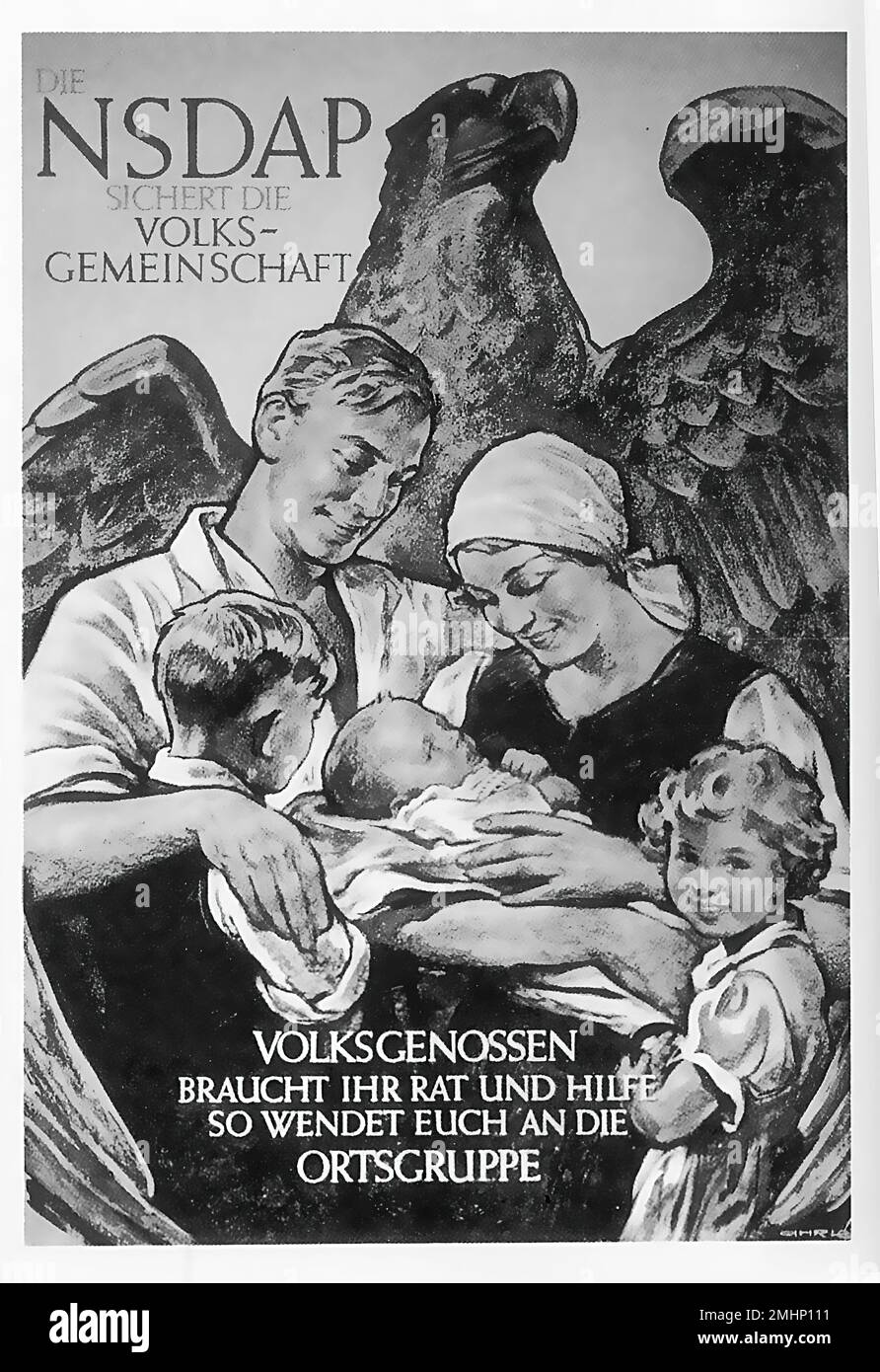 NSDAP Nazi campaign poster - German Nazi Propaganda poster Stock Photo ...