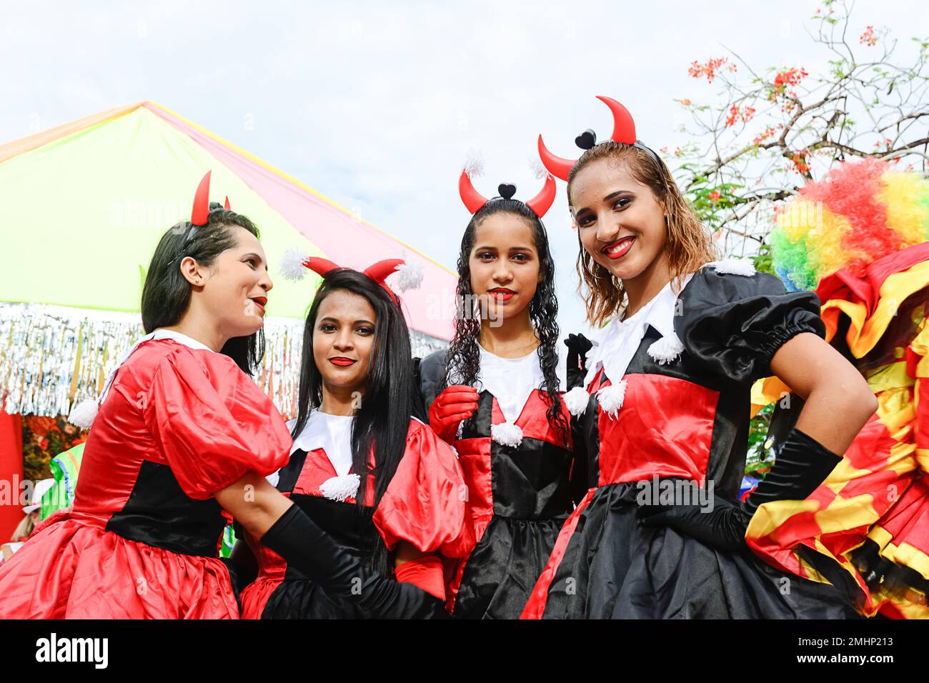 Maragogipe, Bahia, Brazil - February 27, 2017: Group of women dressed ...