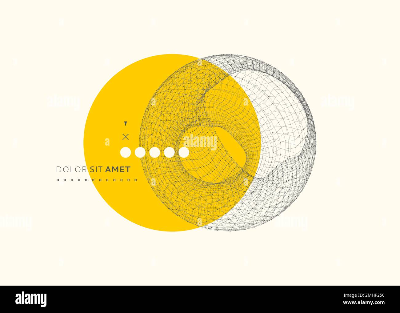 Wireframe Object With Lines And Dots Abstract 3d Connection Structure