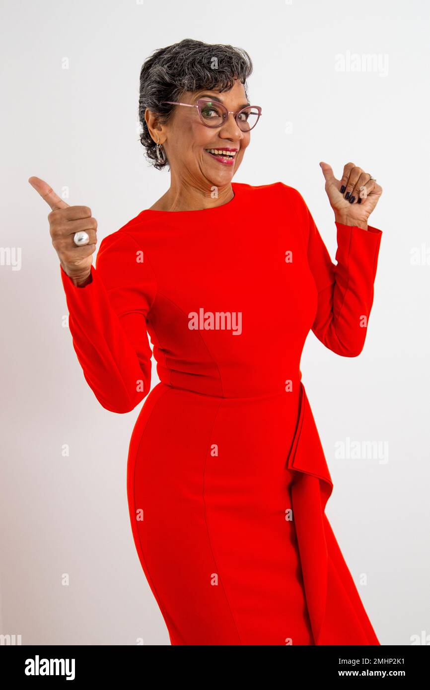 This Oct. 23, 2019 photo shows actress Sonia Manzano posing for a ...