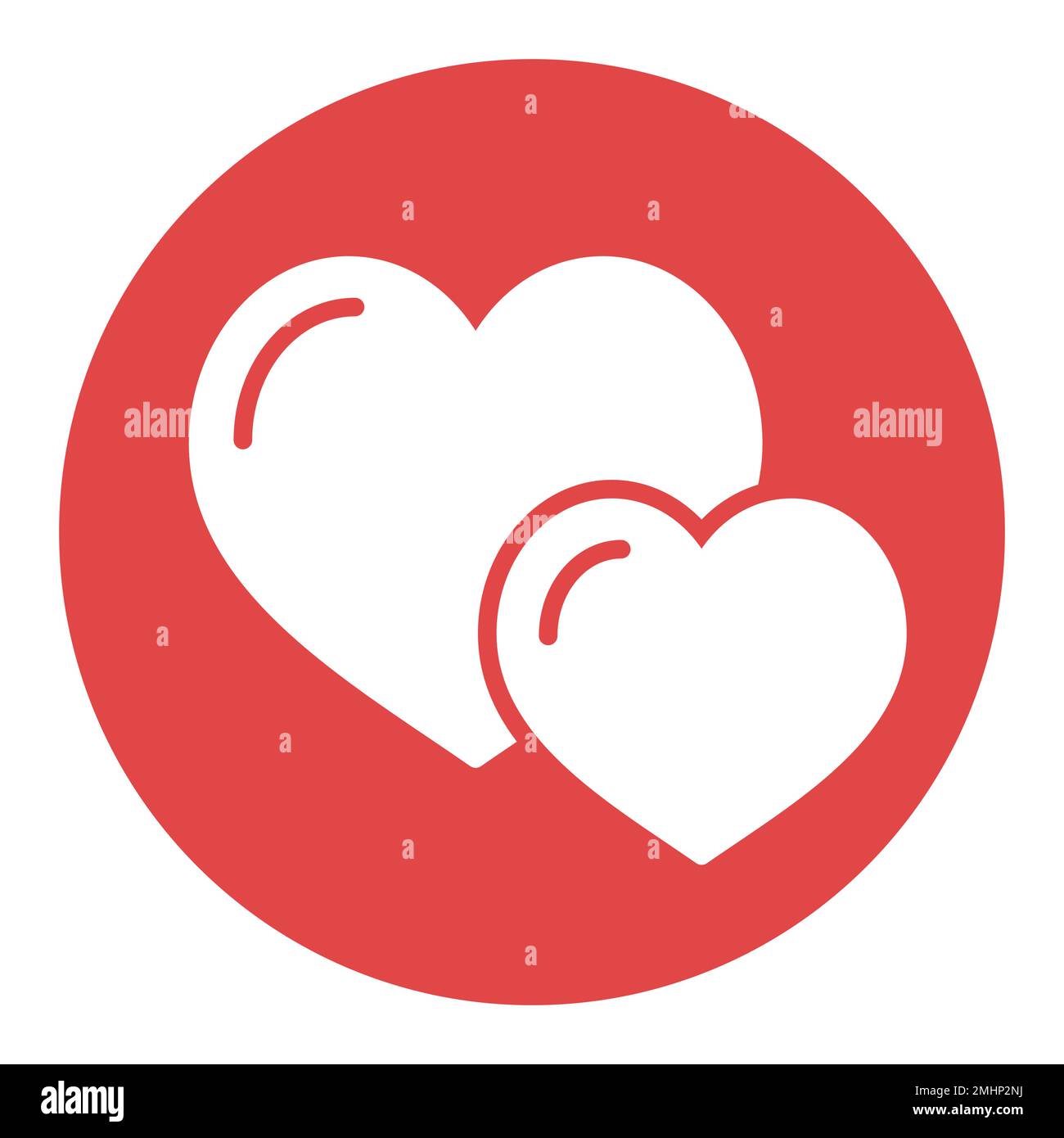 Two heart isolated glyph icon. Valentine day symbol. Vector ...