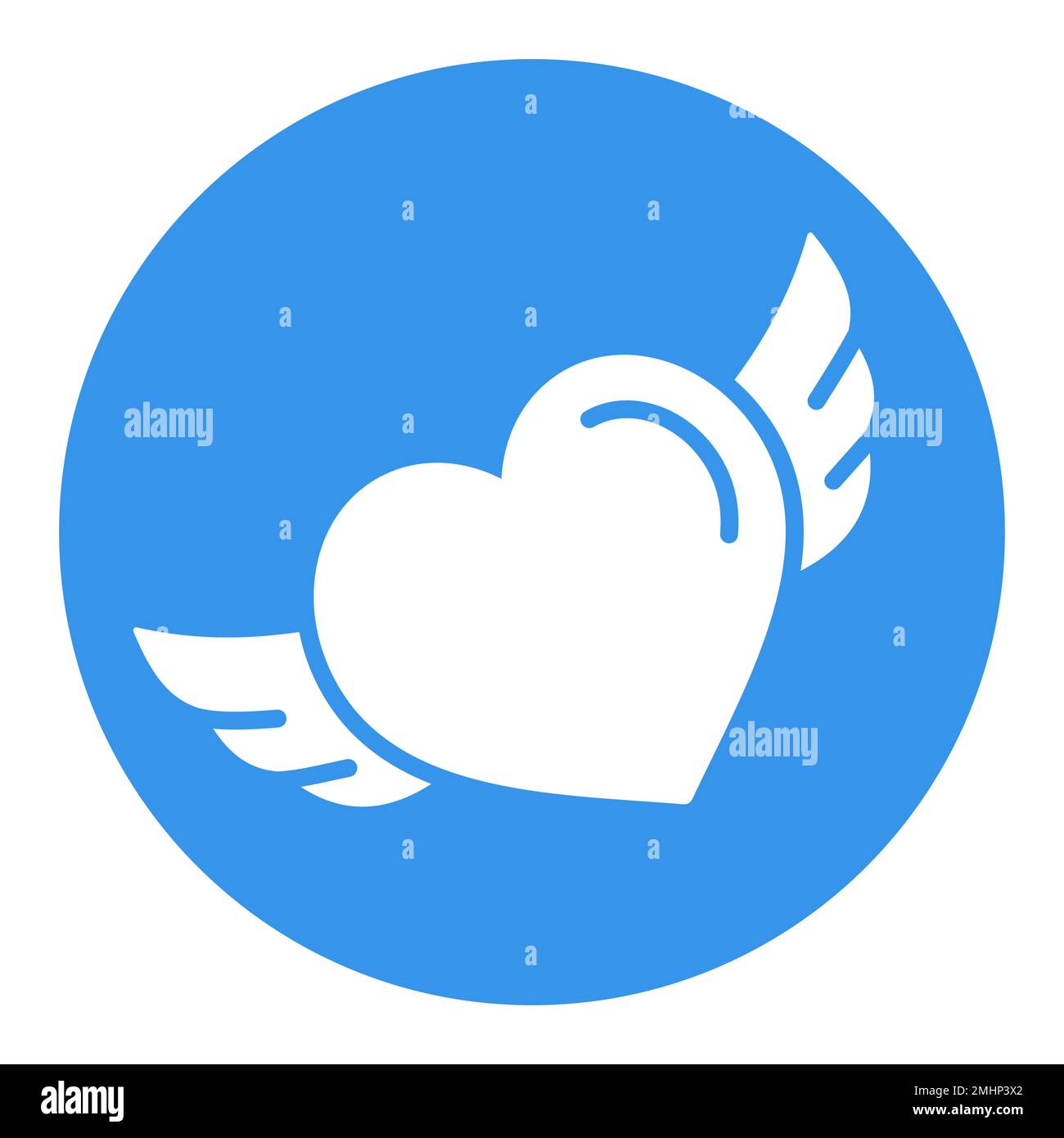 Heart with wings glyph icon. Valentines day symbol. Vector illustration ...